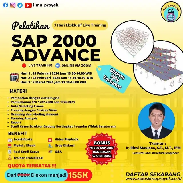 SAP 2000 – Advance Level With Case Study Struktur Gedung Bertingkat ... SAP 2000 – Advance Level With Case Study Struktur Gedung Bertingkat ...